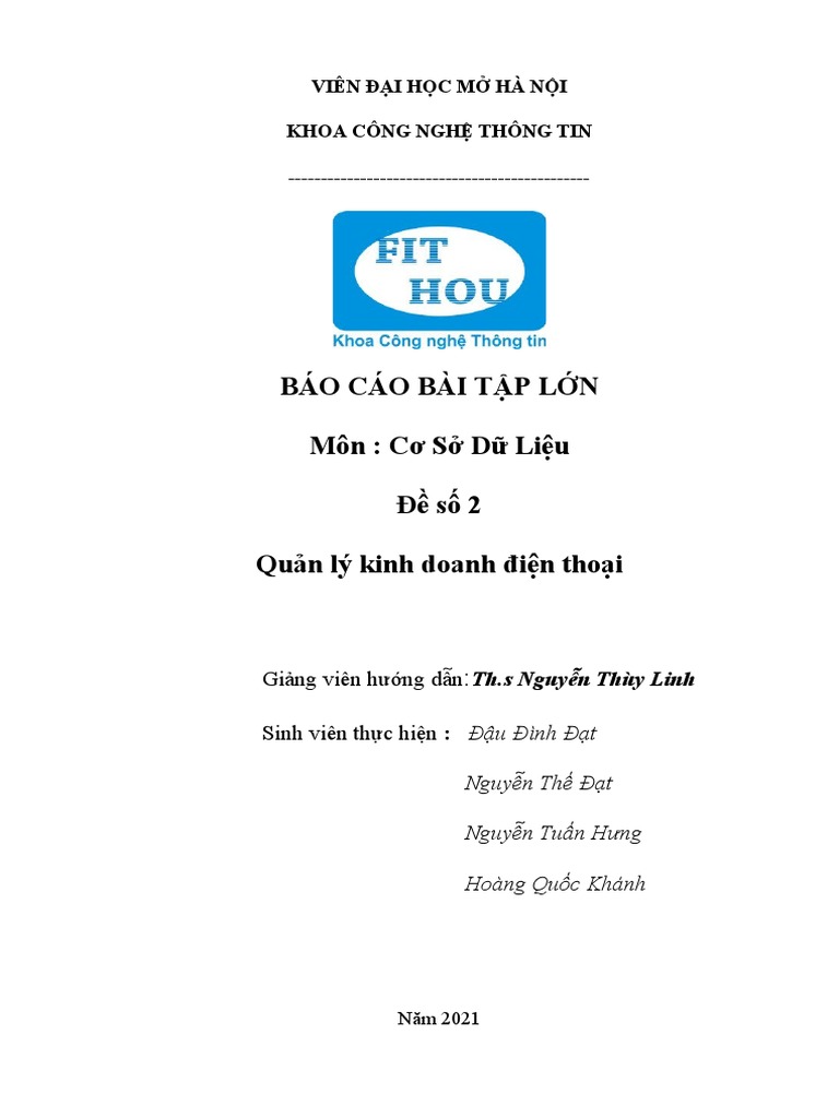 BTL - CSDL - Nhom26 (đã căn chỉnh) | PDF