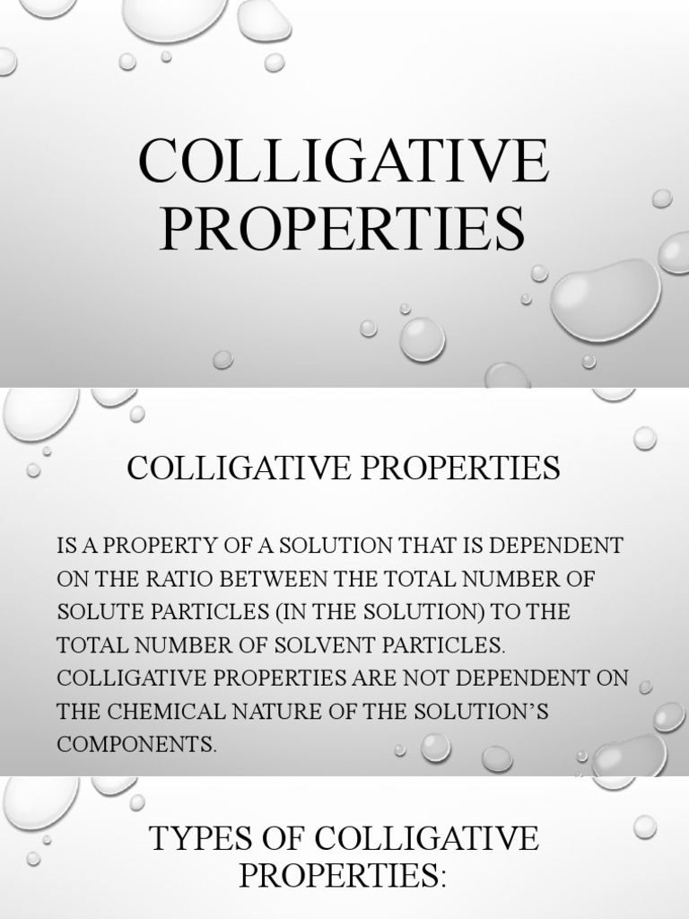Colligative Properties | PDF