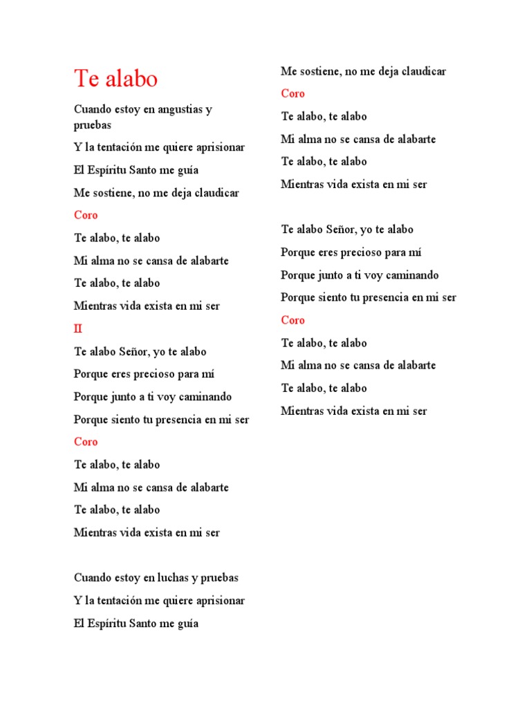 Te Alabo Especial de Adoración | PDF