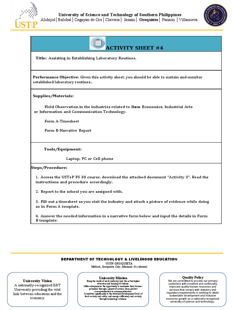 Activity 4 | PDF | Teachers | Laboratories