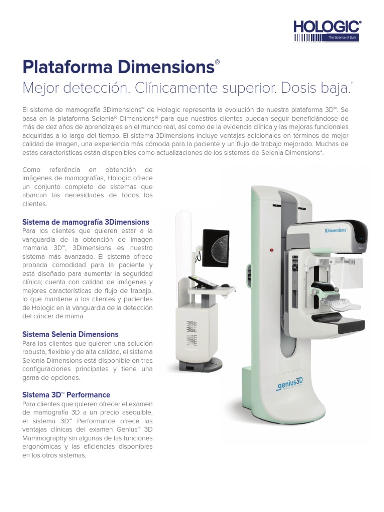 FICHA TECNICA Selenia Dimensions, 3D | PDF | Mamografía