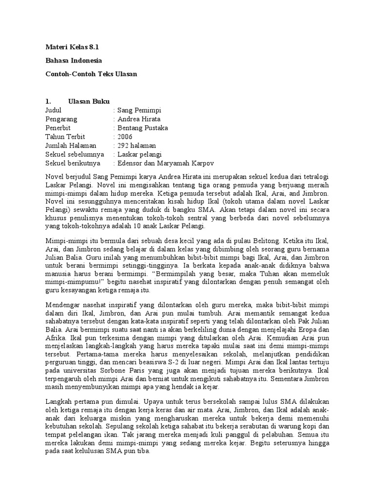 Contoh Teks Ulasan | PDF | Agama & Spiritualitas