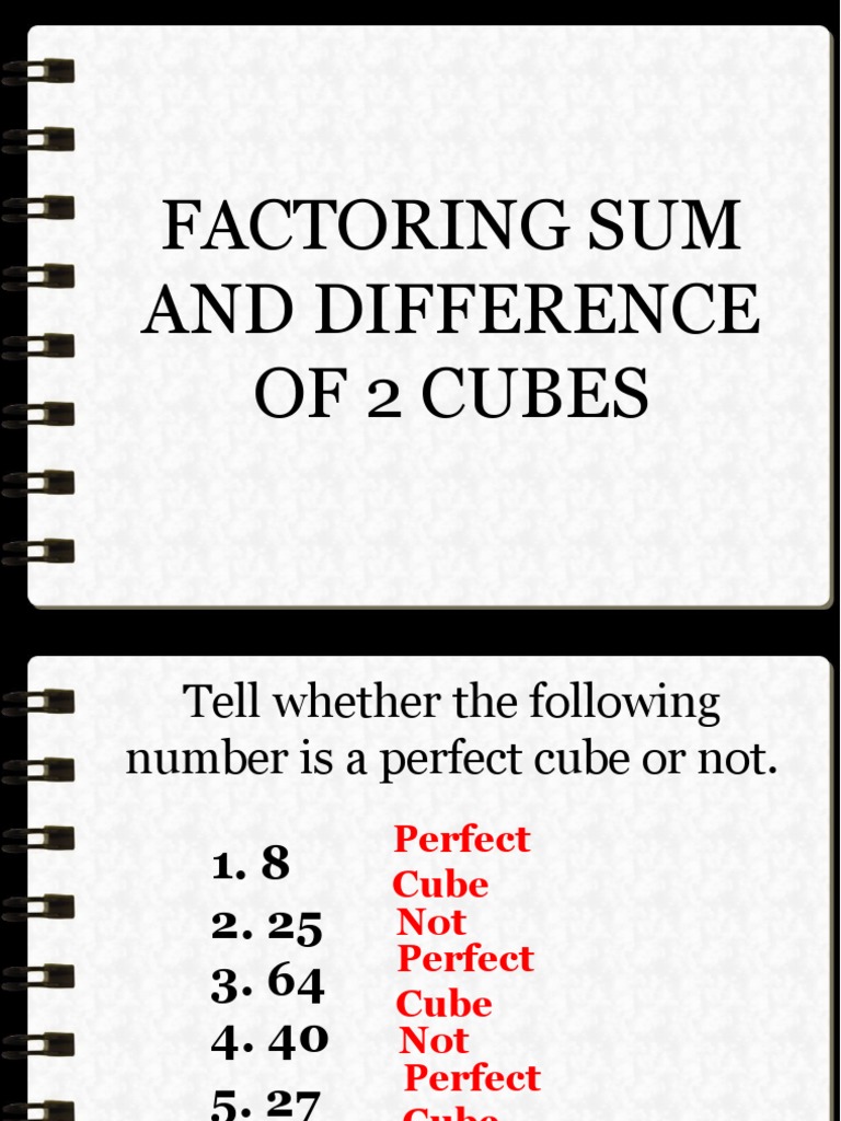 Factoring Sum and Difference of 2 Cubes | PDF | Mathematics | Arithmetic