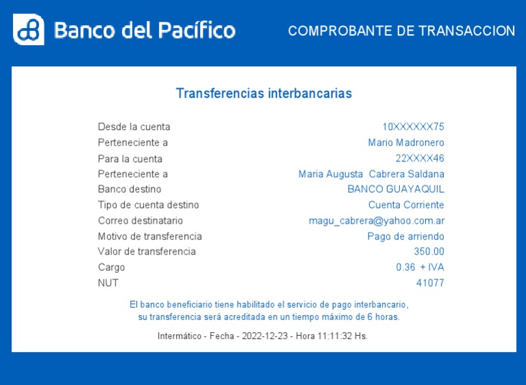 Comprobante De Transferencia Banco Guayaquil Pdf