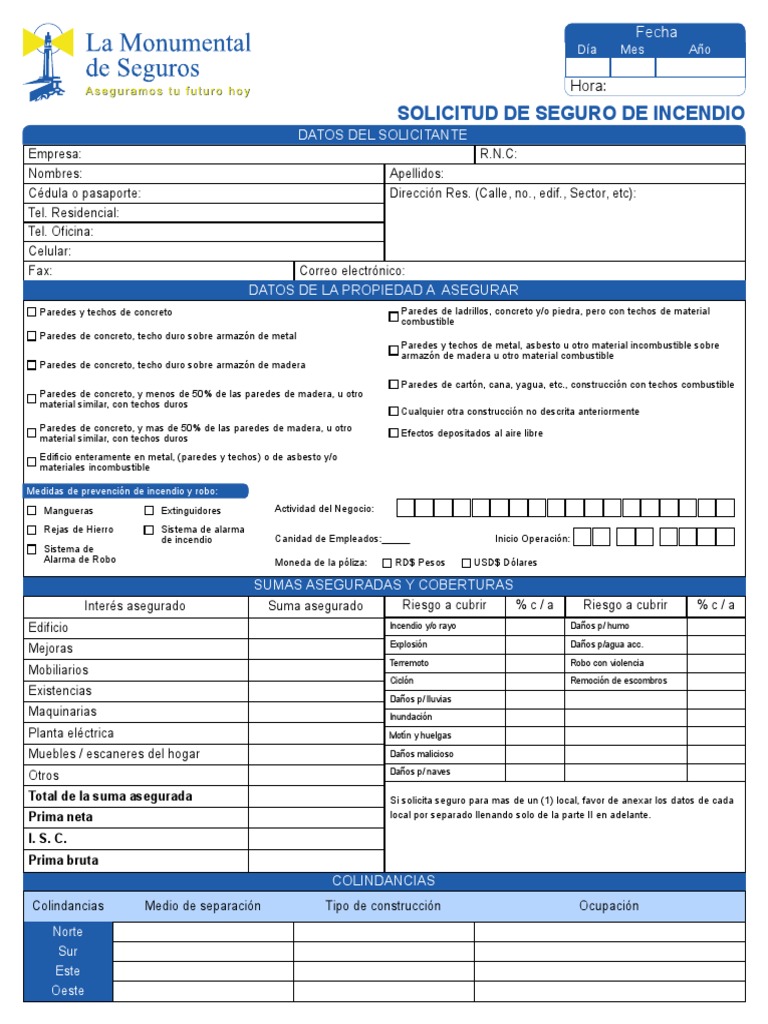 Formulario - Incendio | PDF
