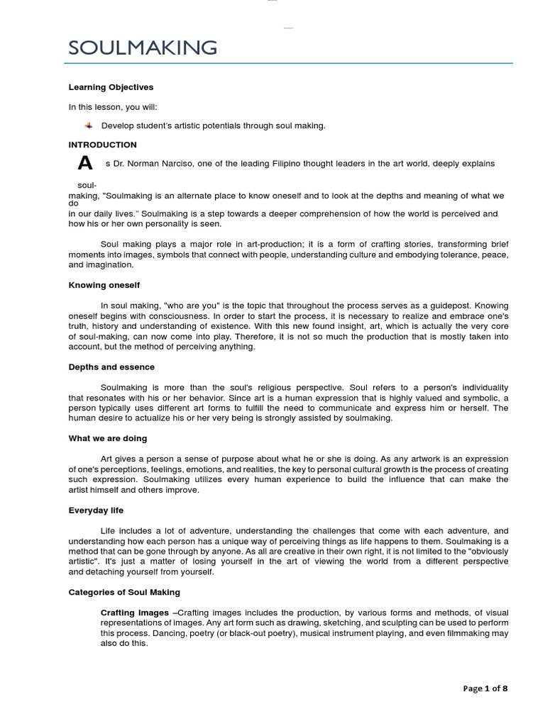 Soul Making | PDF | Soul | Feeling