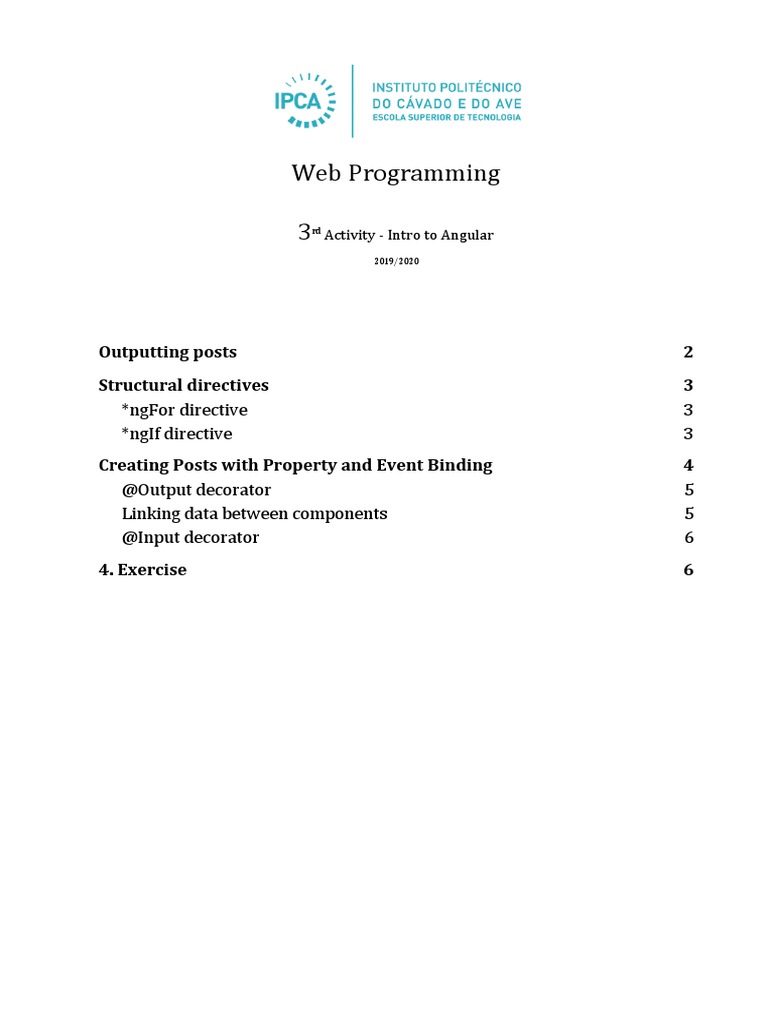 Lesson 3 - Angular - 1920 | PDF | Java Script | Computer Science Lesson 3 - Angular - 1920 | PDF | Java Script | Computer Science