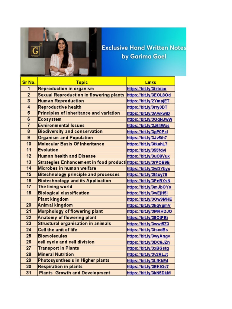 G2 Handwritten Notes (NEET) | Download Free PDF | Plants | Biology
