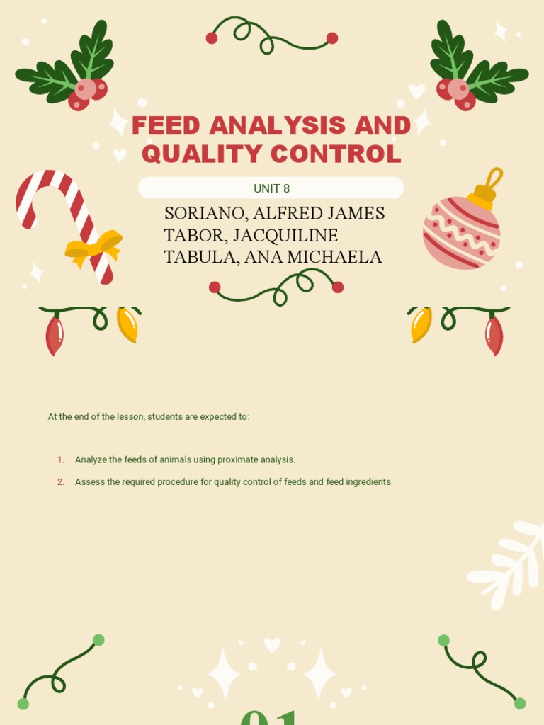 Unit 8 Feed Analysis and Quality Control | PDF | Animal Feed | Dietary ...