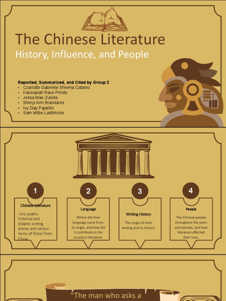 Chinese Literature: History and Influence | PDF | Chinese Characters | Writing