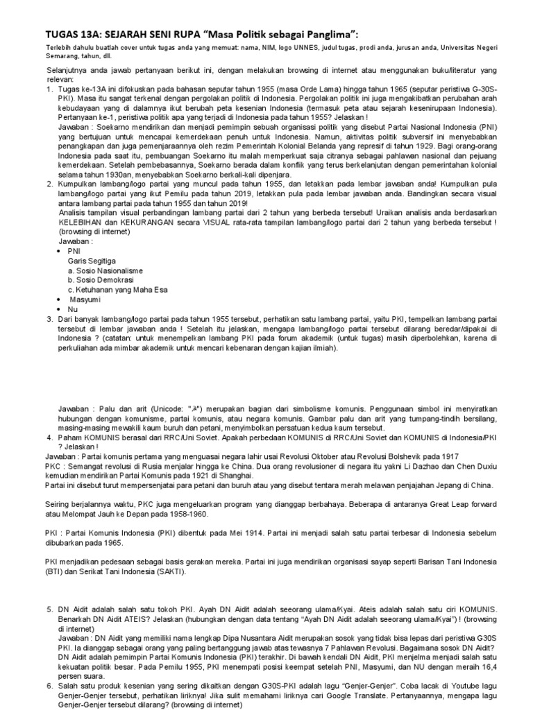 Sejarah Seni Rupa: Politik dan Kesenian 1955-1965 | PDF | Sejarah