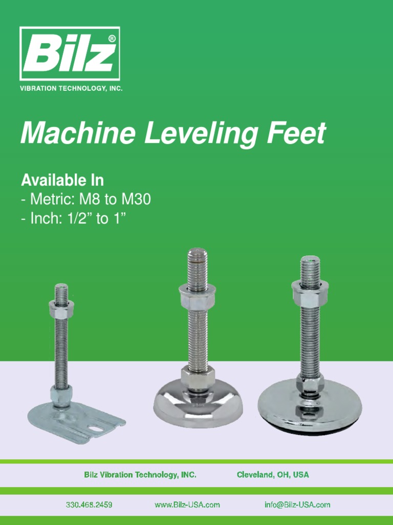 Bilz Leveling Feet Catalog 610216 | PDF | Screw | Materials