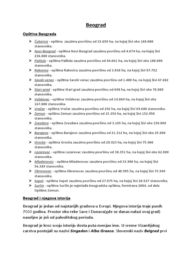 ,,beograd'' Tekst | PDF