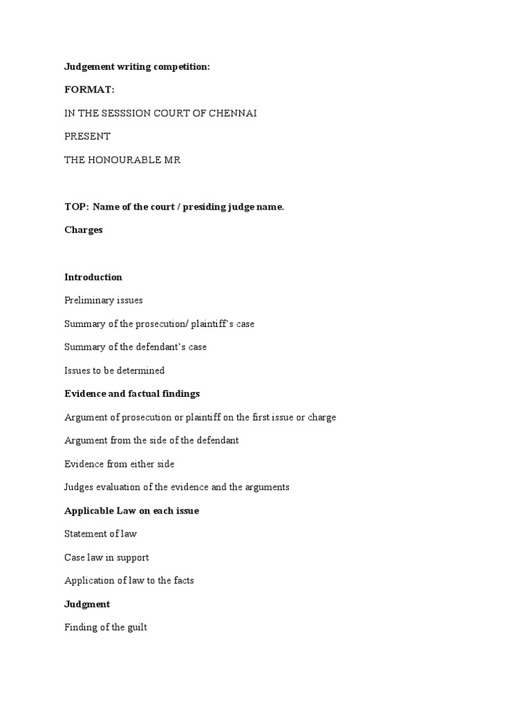 Judgement Writing Competition | PDF | Politics | Social Science
