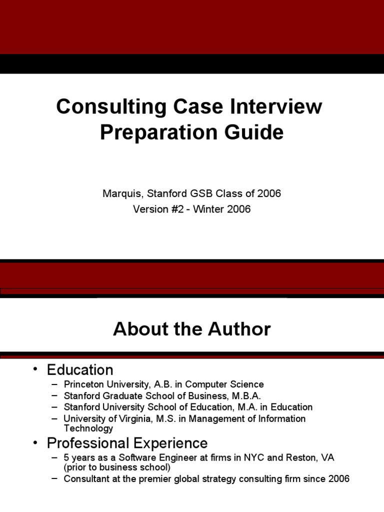 Consulting Case Interview Prep Guide - V2 | PDF
