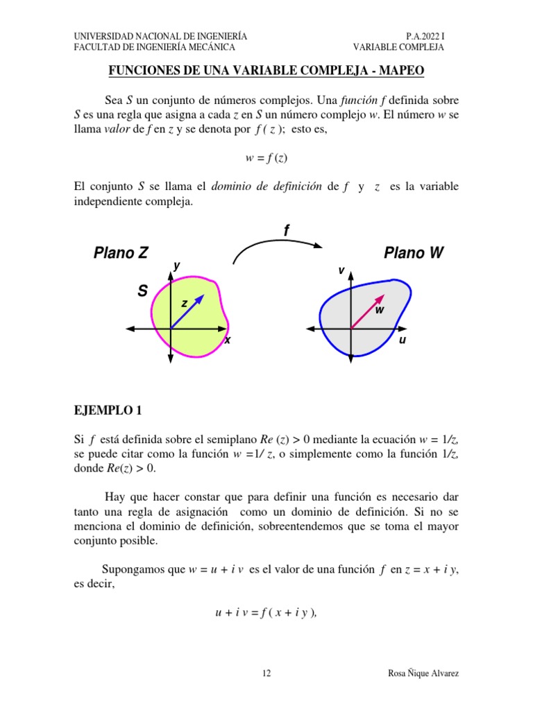 Funciones de Variable Compleja | PDF