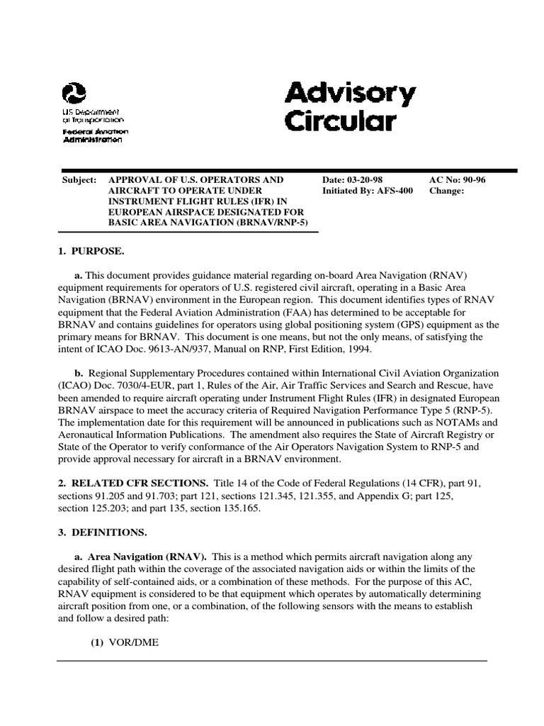Faa B-Rnav | PDF | Instrument Flight Rules | Air Traffic Control