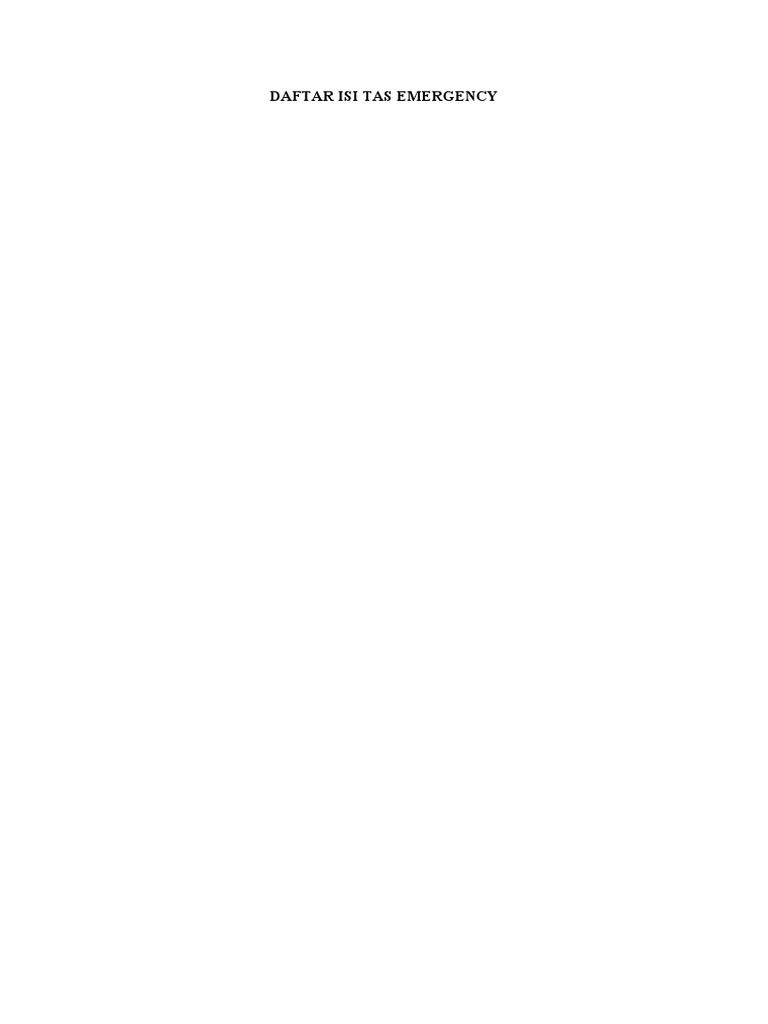 DAFTAR ISI TAS EMERGENCY Dan Code Blue | PDF