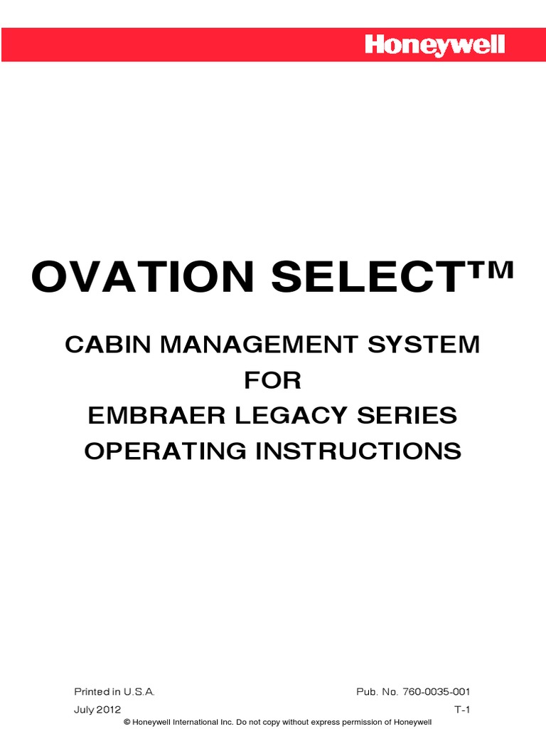 Embraer Ovation Select System Manual - R3 | Download Free PDF | License ...