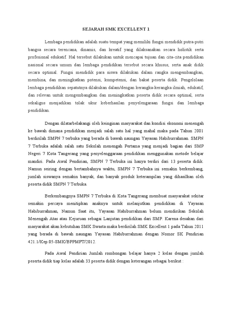 Smk Excellent 1s History Pdf