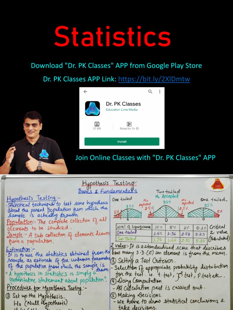 Statistics by DR PK | PDF