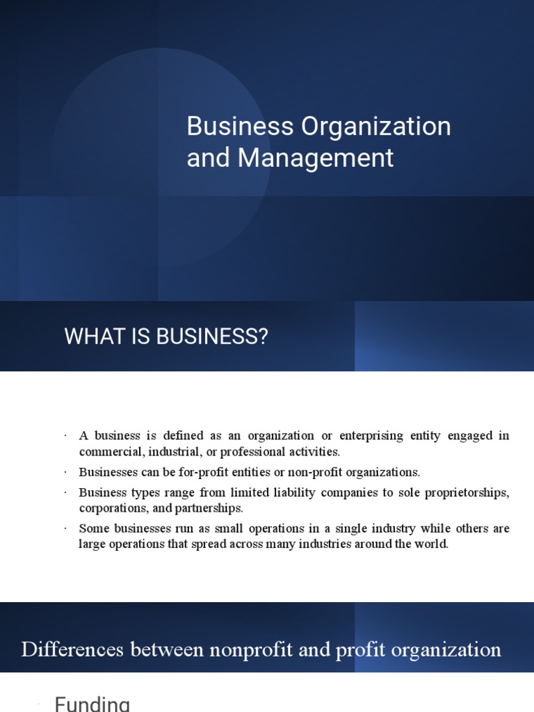 Business Organization and Management | PDF