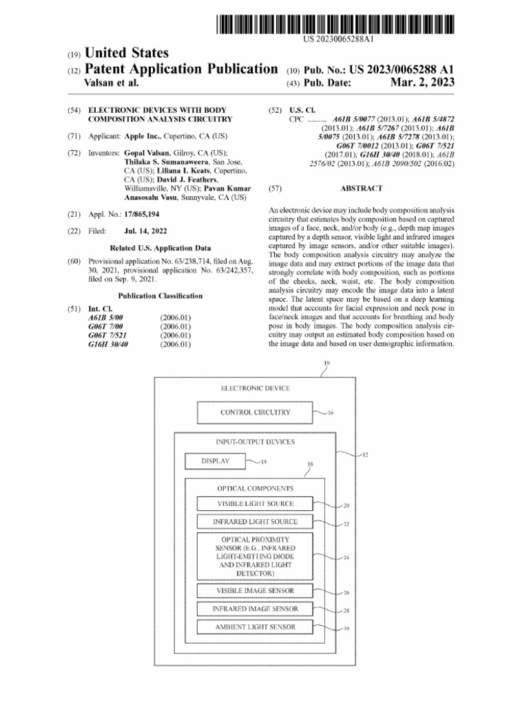 Apple Patent Electronic Devices With Body Composition Analysis ...