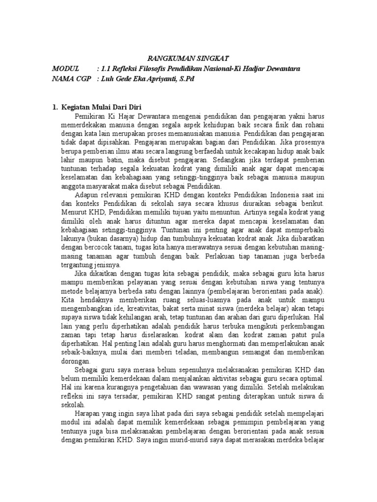 Rangkuman Singkat Modul 1.1 | PDF