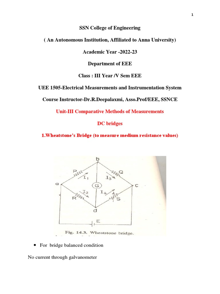 DC Bridges | PDF | Metrology | Electricity