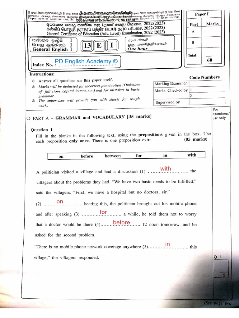 2022 2023 Al General English I Part Answers Pdf