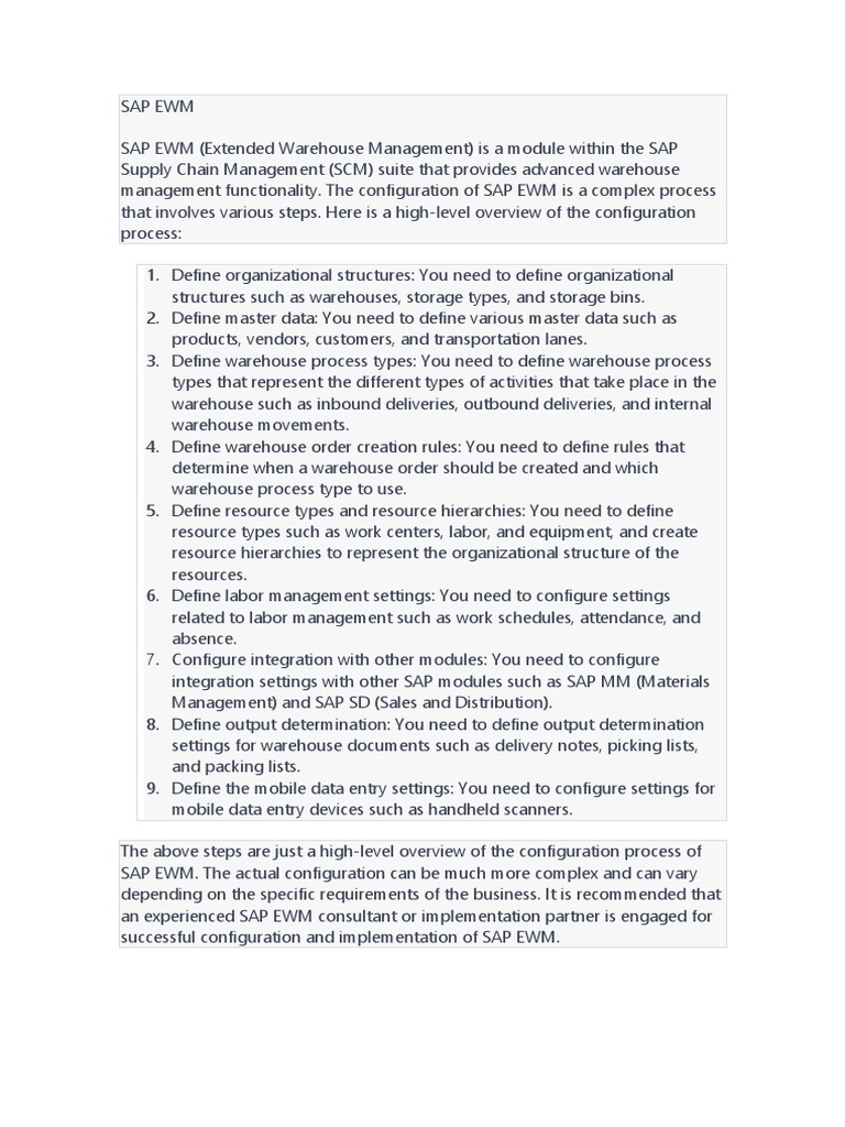 Sap Ewm | PDF | Computers
