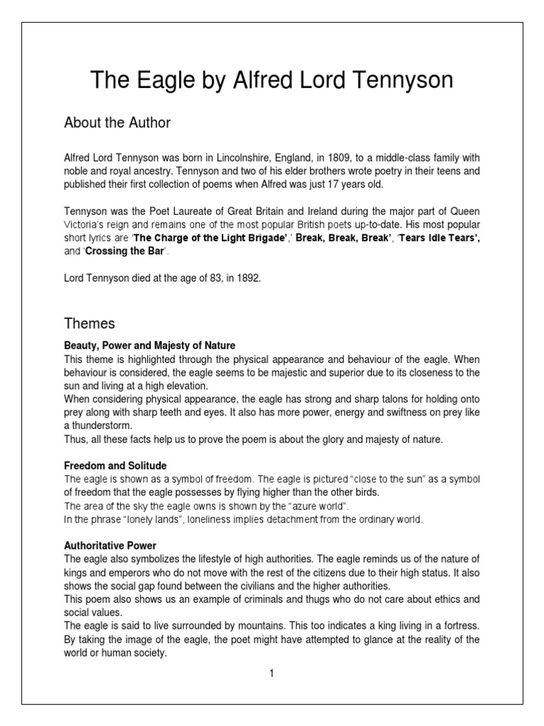 The Eagle | PDF | Eagle | Poetry