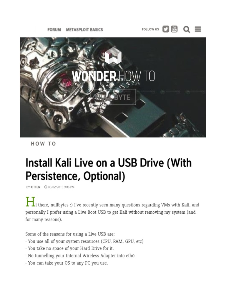 Kali Linux Persistance | PDF | Booting | Usb Flash Drive
