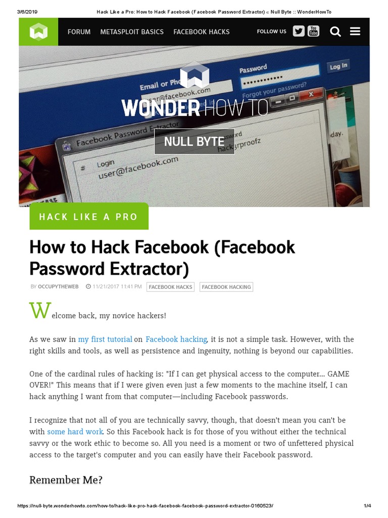 Hack Like A Pro - How To Hack Facebook (Facebook Password Extractor) Null Byte - WonderHowTo ...