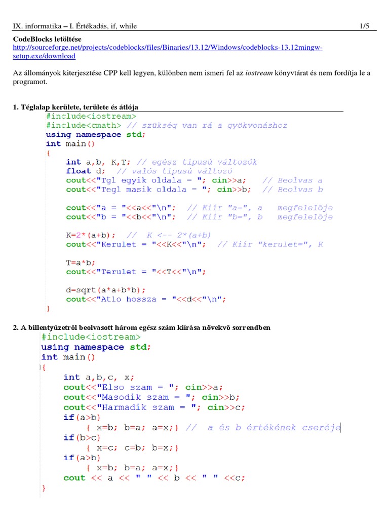 9info Programozas 1 | PDF