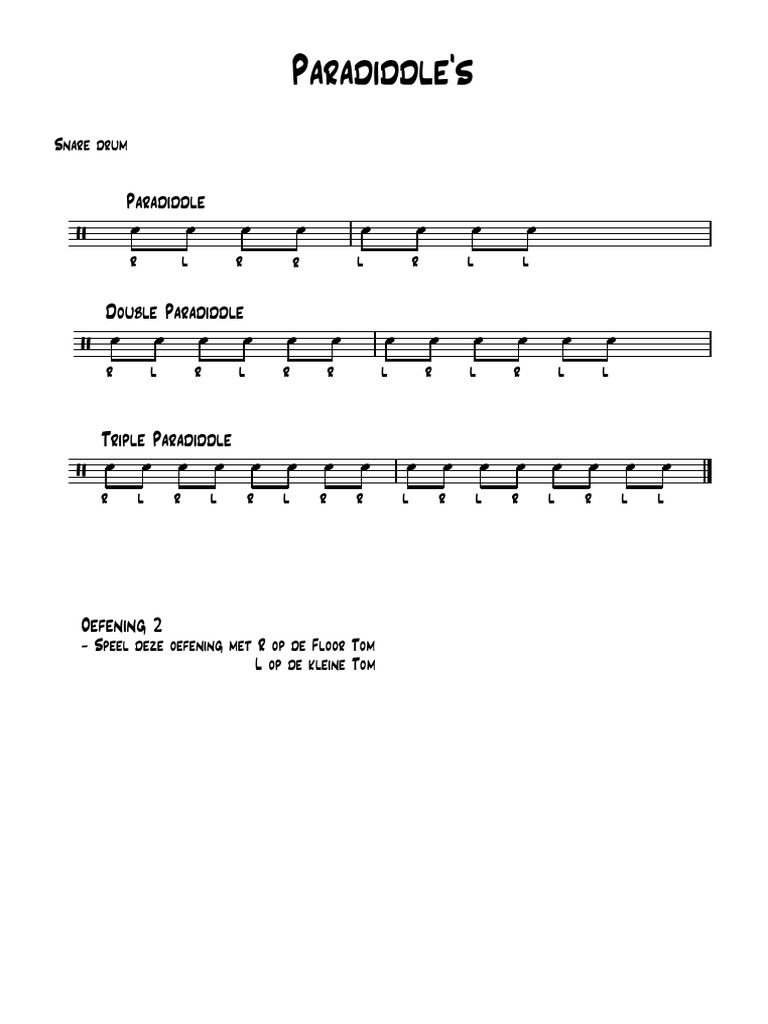 Paradiddle - Snare Drum | PDF