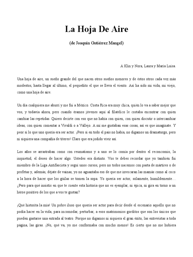 La Hoja de Aire (Texto Completo) | PDF