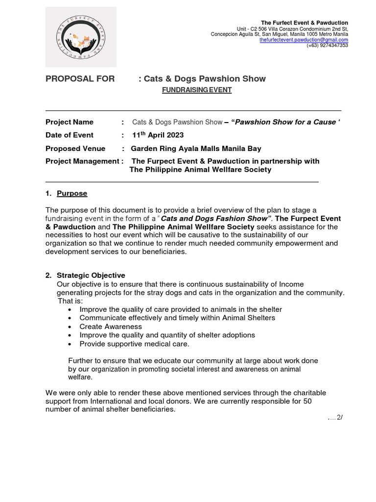 Proposal Letter | Download Free PDF | Pet | Metro Manila