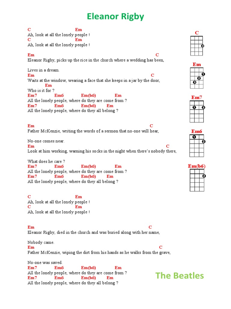 Beatles The Eleanor Rigby1 | PDF | Language Arts & Discipline | Poetry