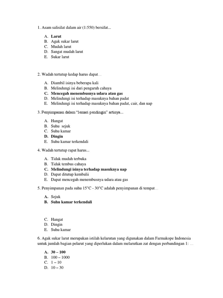 Soal Dasar-Dasar Farmasi 30 Soal | PDF | Griya & Taman