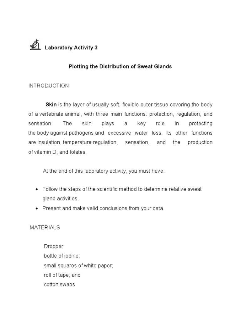 Plot Sweat Glands Distribution | PDF | Chemistry | Glands