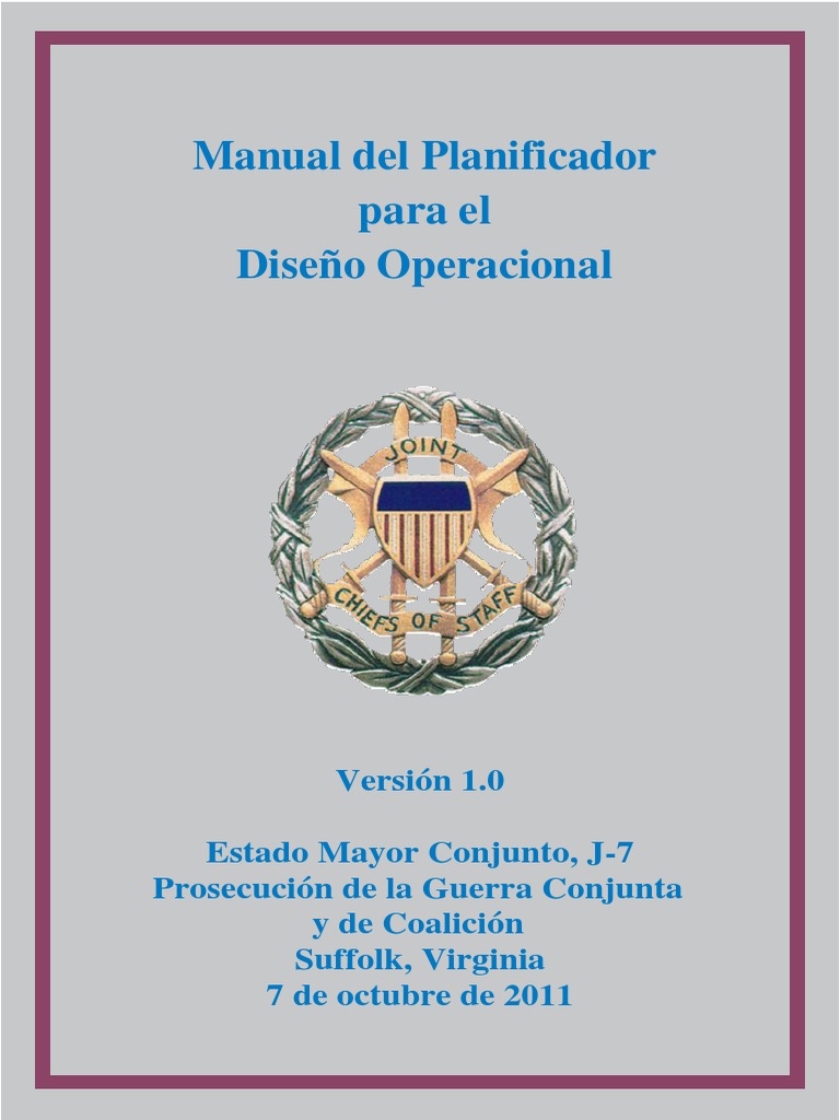 Manual de Diseño Operacional Militar | PDF | Planificación | Diseño