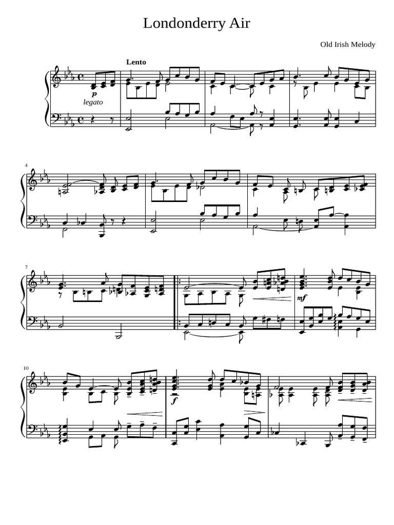 Londonderry Air O Danny Boy Piano Solo | PDF | Musical Forms | Musical ...