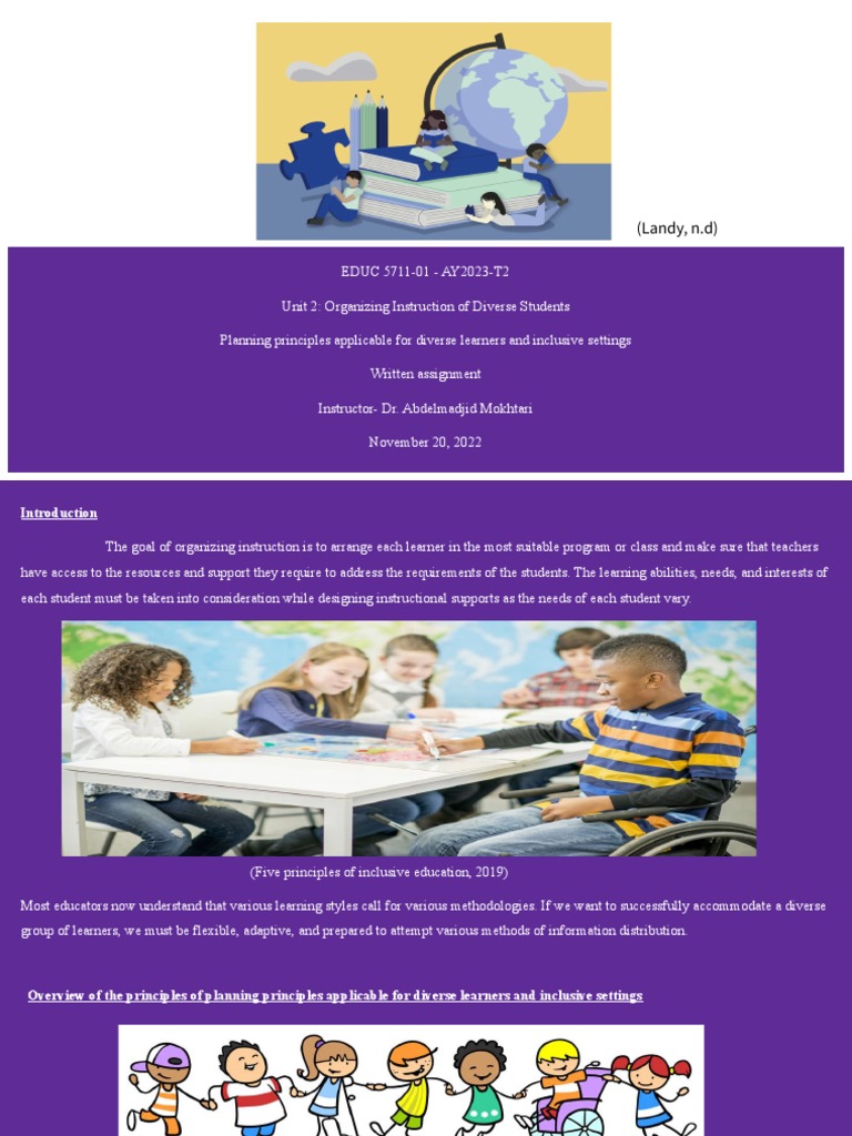 Written Assignment-Unit 2-Organizing Instruction of Diverse Students | PDF | Differentiated ...