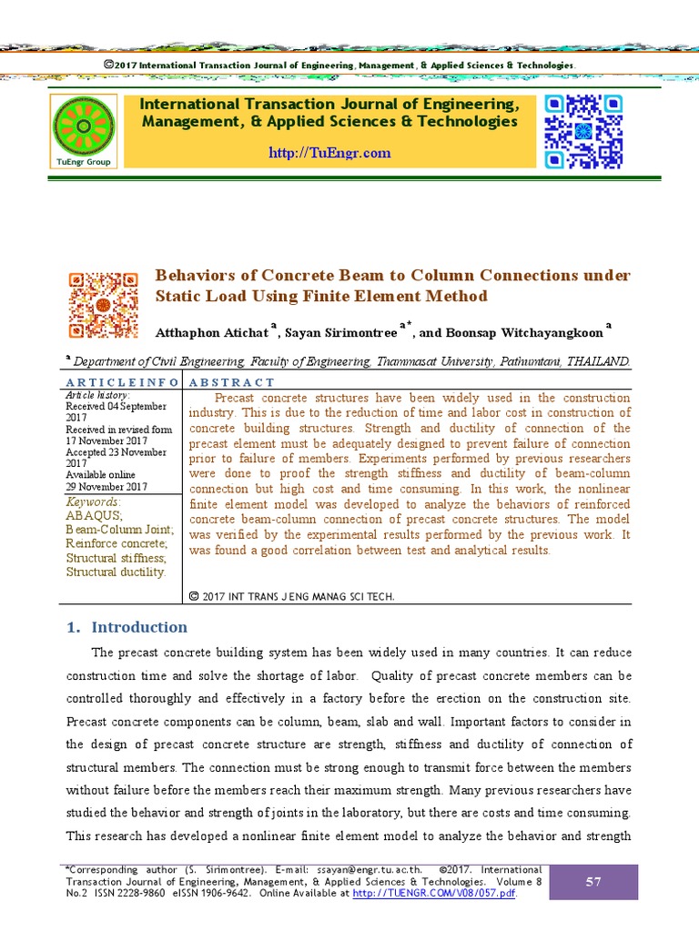 Behavior Beam Coumn Abaqus | PDF | Strength Of Materials | Deformation (Engineering)