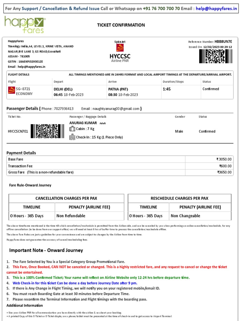 Ticket Confirmation | PDF | Aviation | Transport