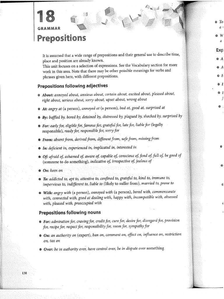Grammar Prepositions | PDF