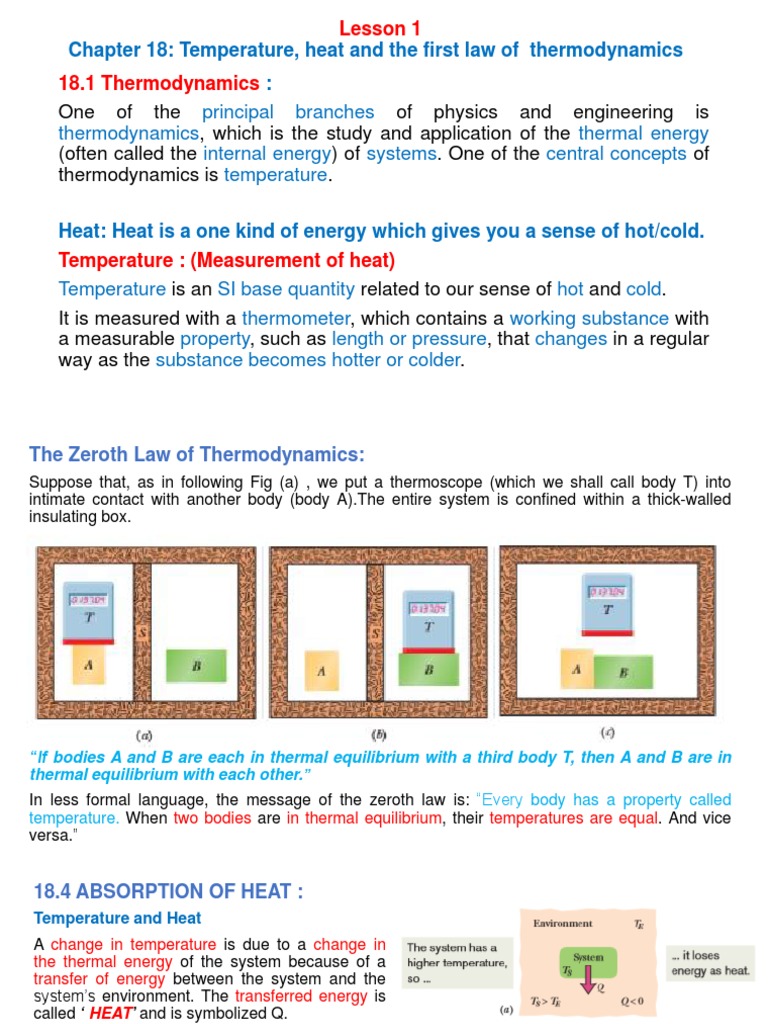 Lesson 1 Phy 2 Mid | PDF | Mole (Unit) | Heat