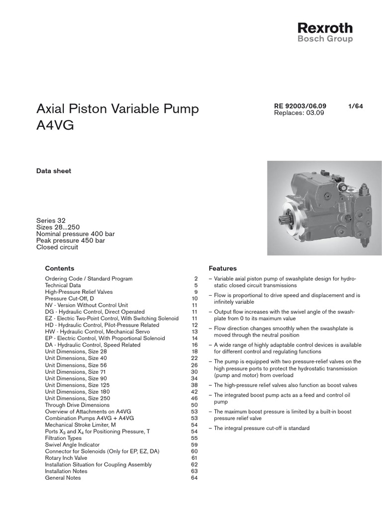 Rexroth A4VG Pump | PDF | Pump | Fluid Dynamics