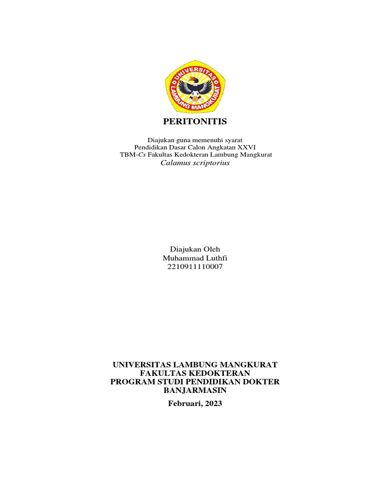 Peritonitis Jesse | PDF